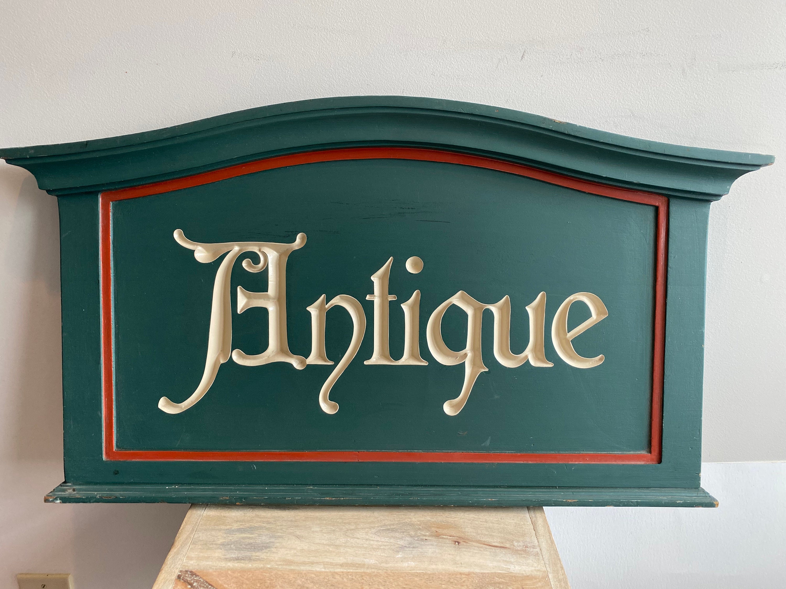 Vintage Carved Wood antique Sign - Etsy