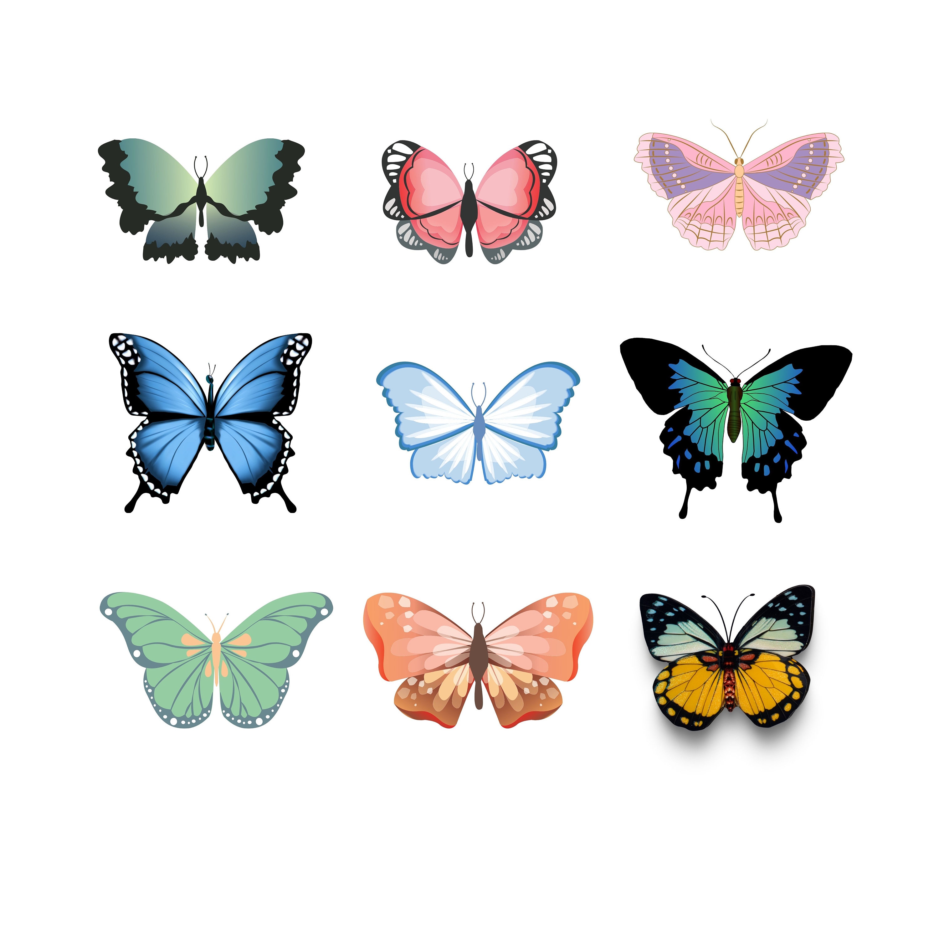 Butterfly Digital Download, Butterfly PNG Design, Butterfly JPG - Etsy
