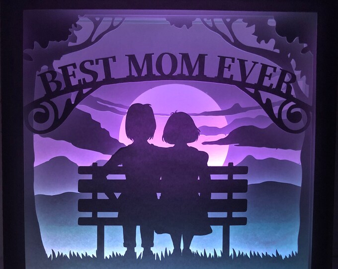Mom Shadow Box Svg Bundle, Light Box Template, Mother Shadow Box Svg ...