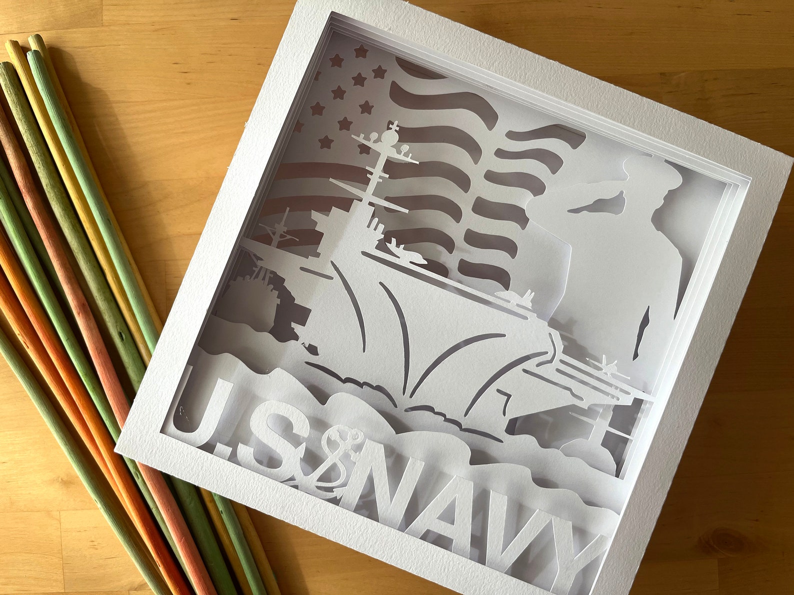 Military Shadow Box Soldier Light Box Army US Svg Veteran - Etsy