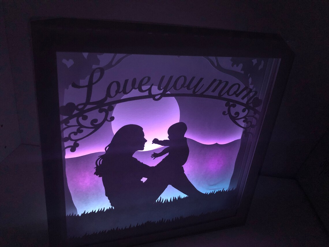 Mom Shadow Box Svg Bundle Light Box Template Mother Shadow - Etsy