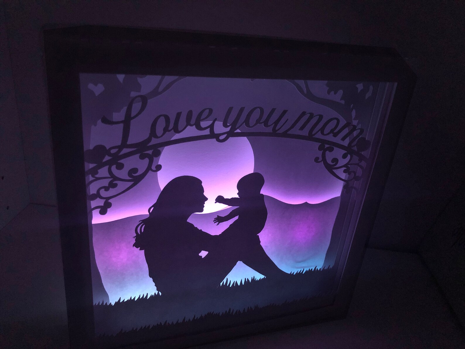 Mom Shadow Box Svg Bundle Light Box Template Mother Shadow - Etsy