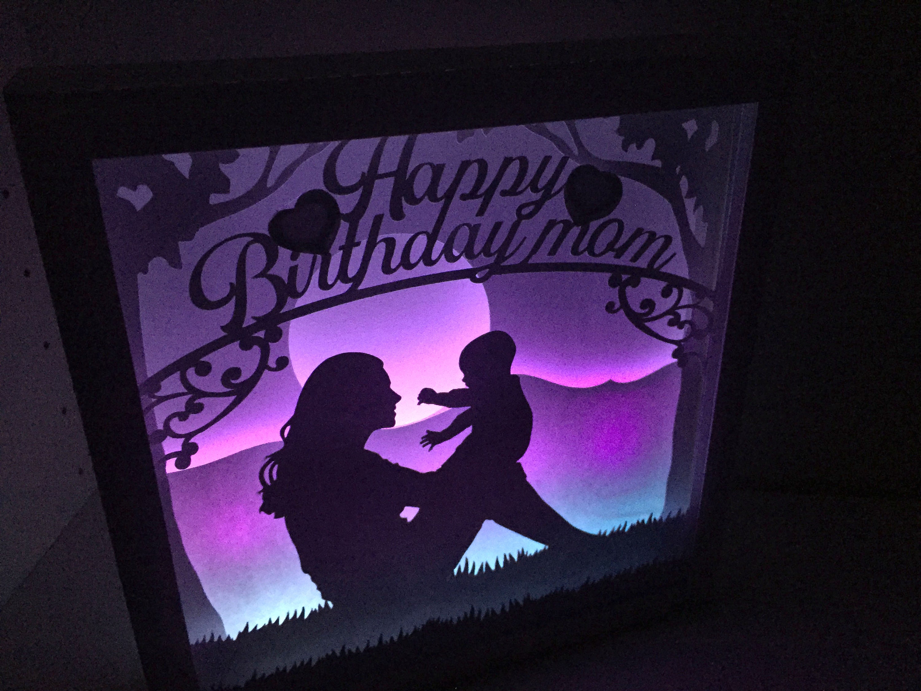 Mom Shadow Box Svg Bundle Light Box Template Mother Shadow - Etsy