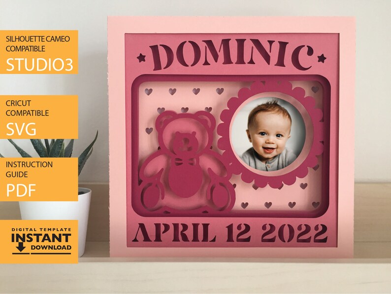 Mom Shadow Box Svg Bundle, Light Box Template, Mother Shadow Box Svg ...