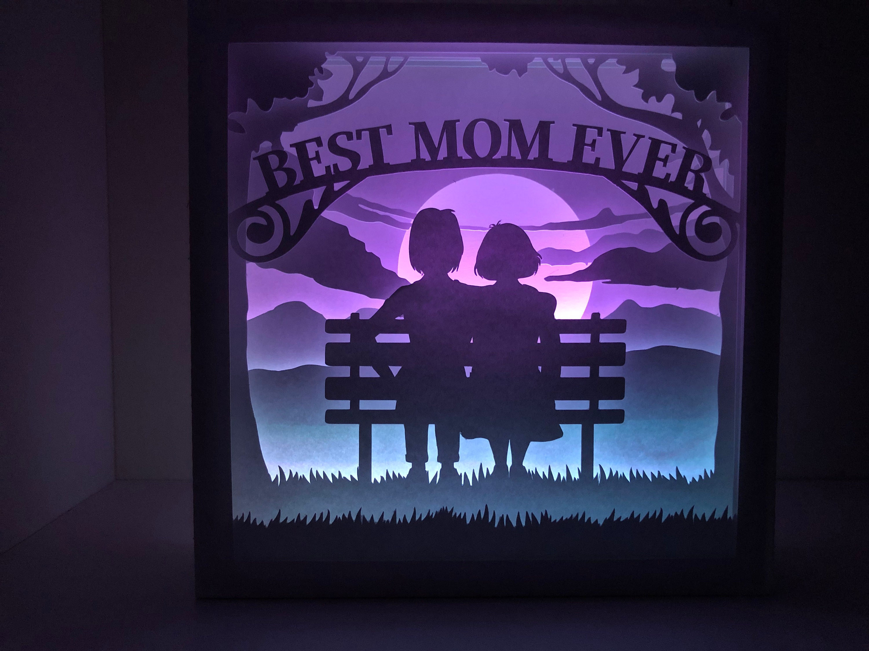 Mom Shadow Box Svg Bundle, Light Box Template, Mother Shadow Box Svg ...