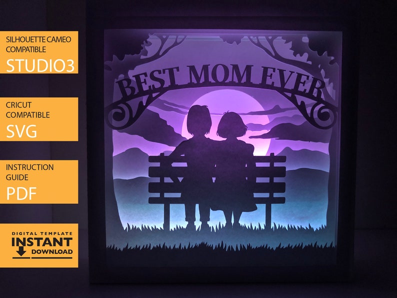 Mom Shadow Box Svg Bundle Light Box Template Mother Shadow - Etsy Canada