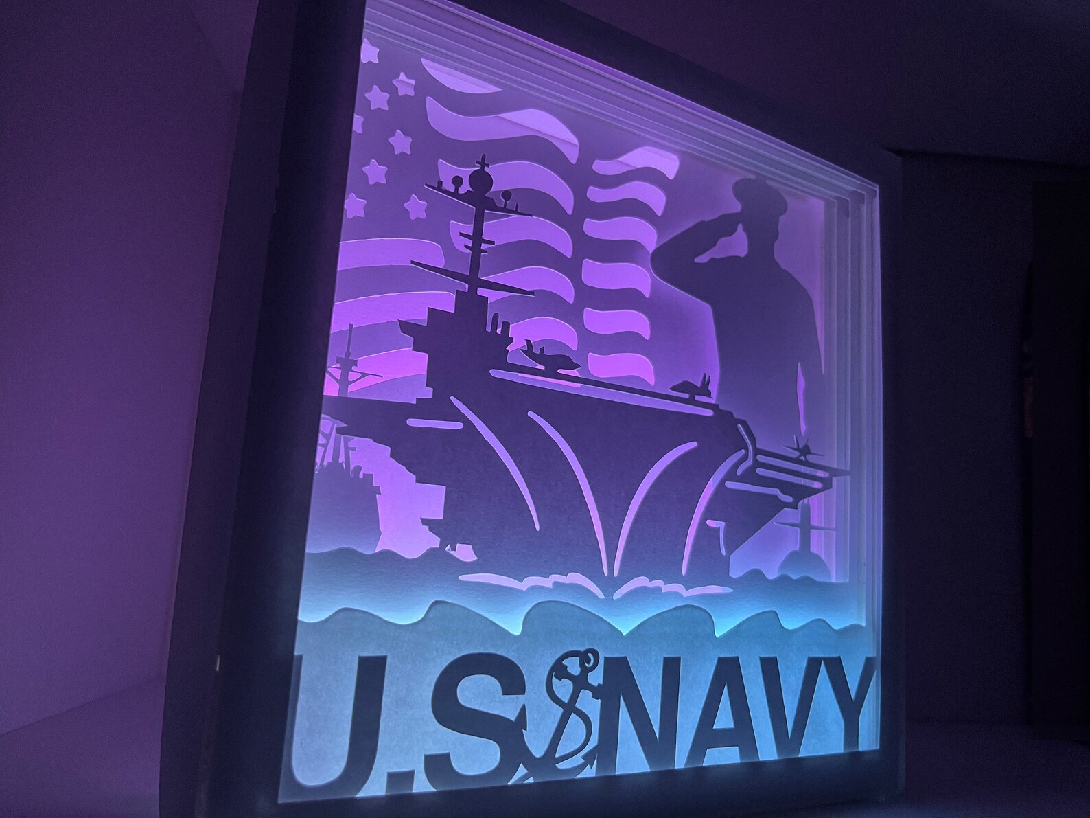 Military Shadow Box Soldier Light Box Army US Svg Veteran - Etsy