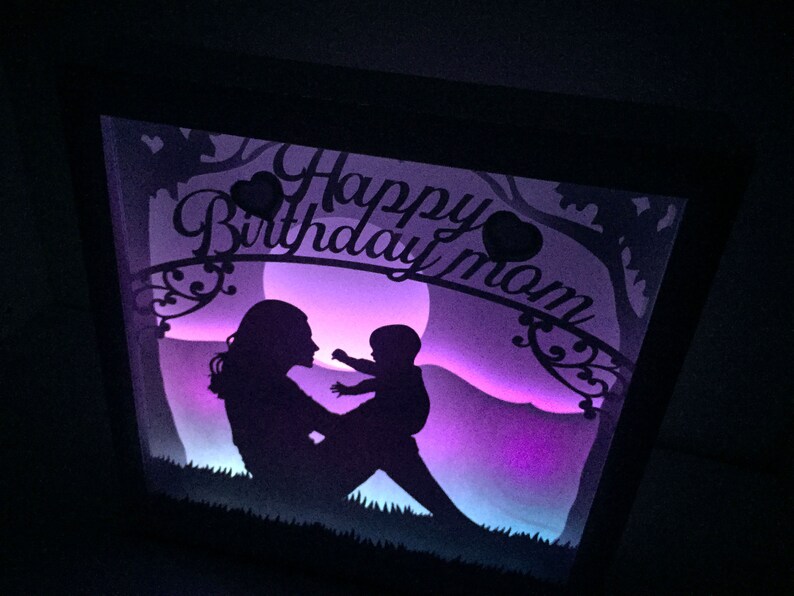 Mom Shadow Box svg Bundle Light Box Template Mother Shadow - Etsy México
