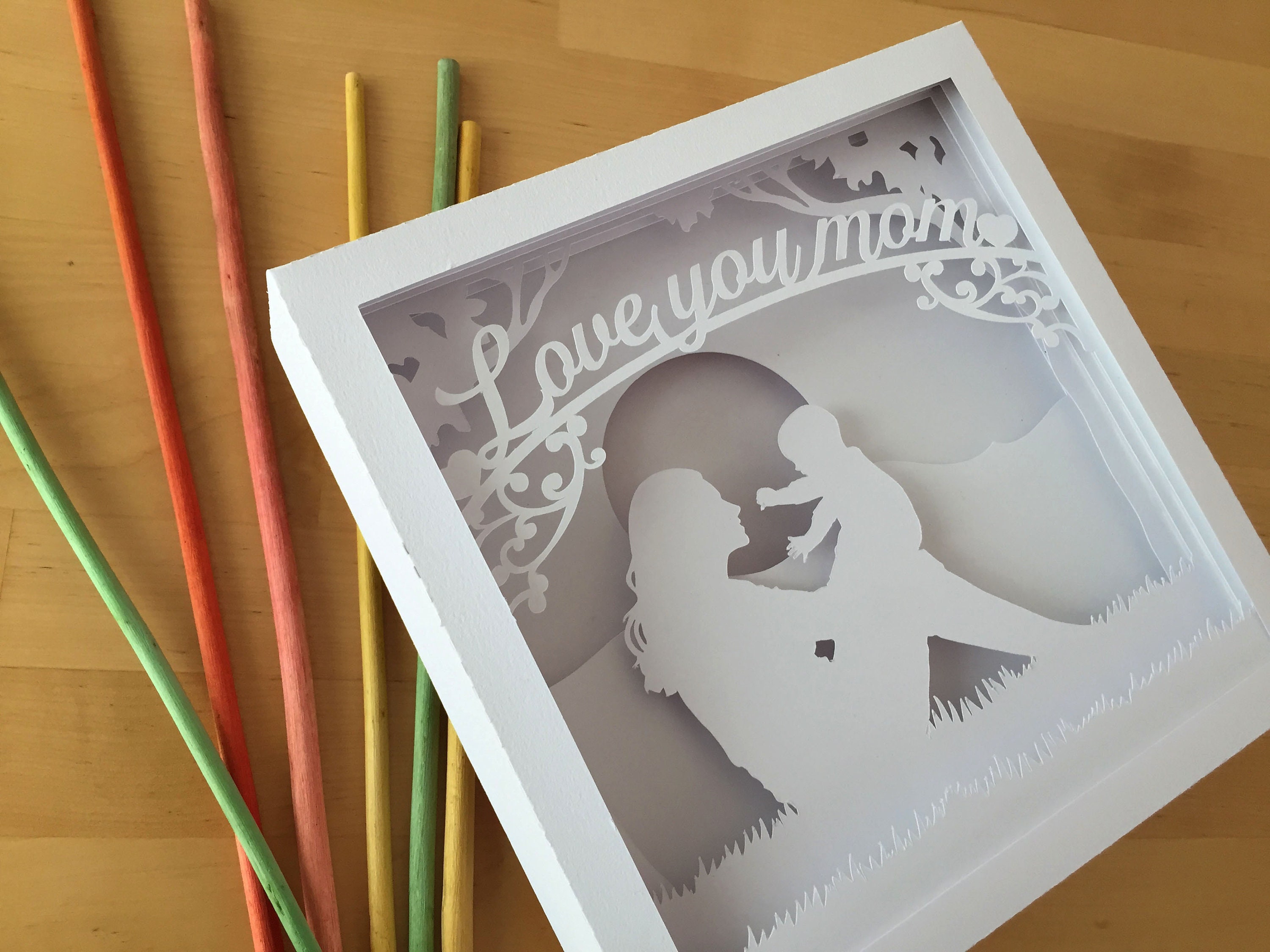 Mom Shadow Box Svg Bundle Light Box Template Mother Shadow - Etsy