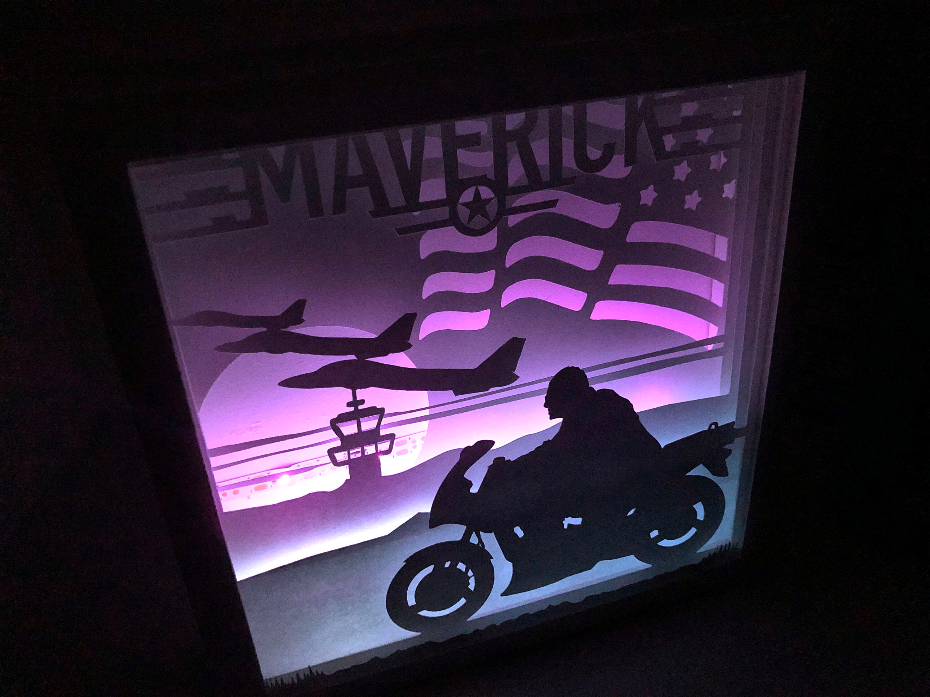 AIR FORCE SVG Light Box Topgun Svg Army Paper Light Box Military Shadow ...