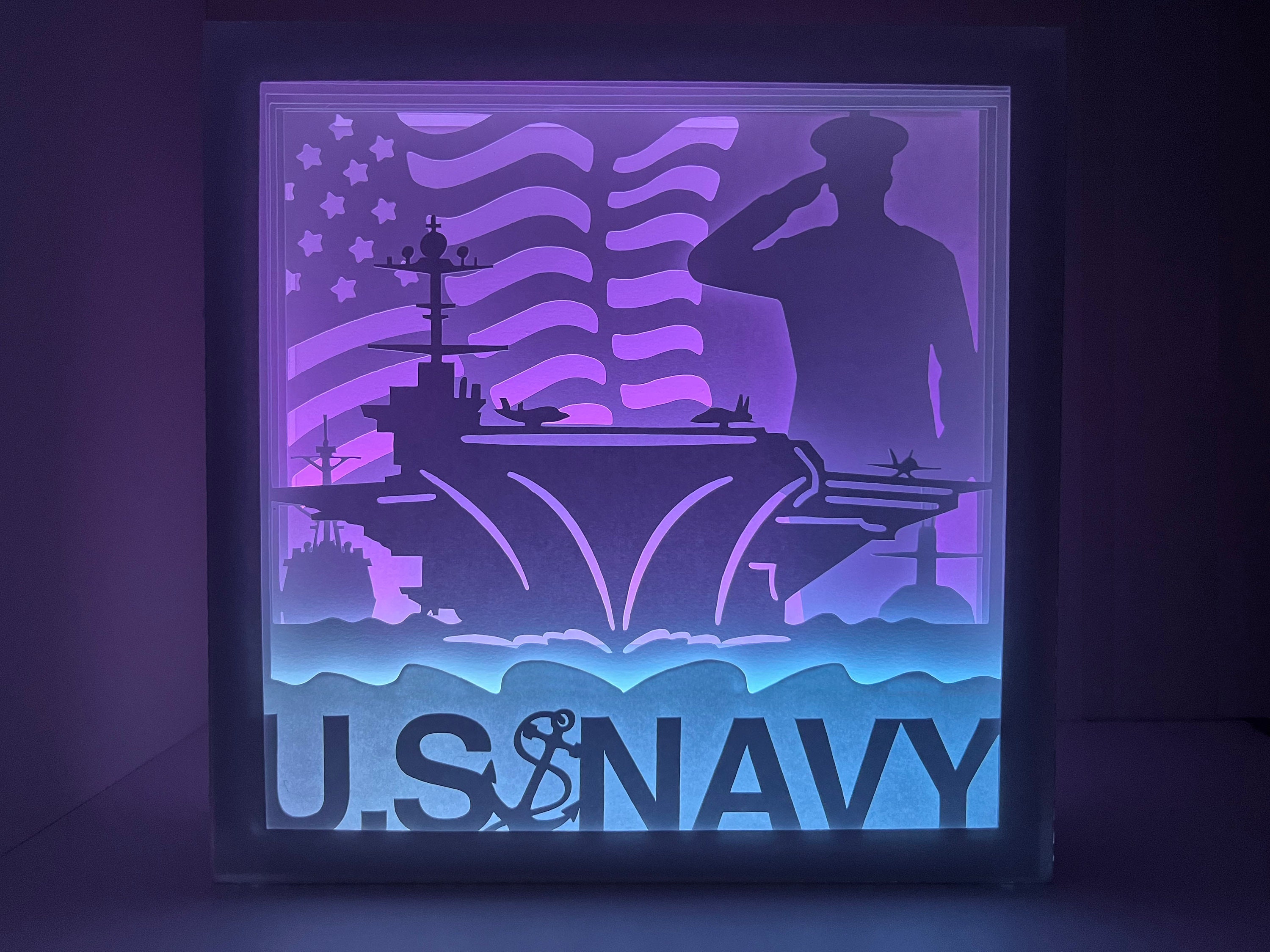 Military Shadow Box Soldier Light Box Army US Svg Veteran - Etsy