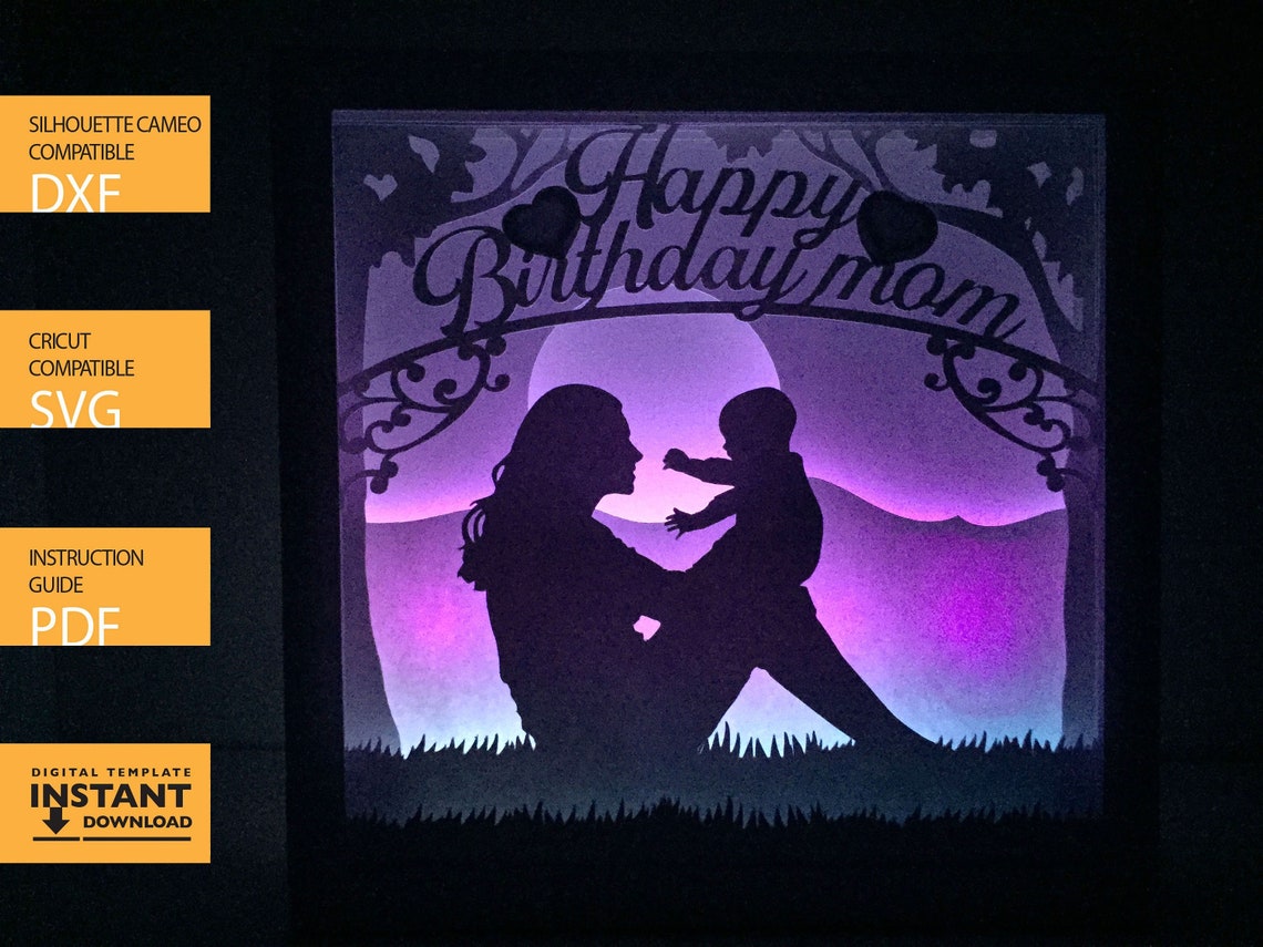 Mom Shadow Box Svg Bundle Light Box Template Mother Shadow - Etsy