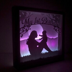 Mom Shadow Box Svg Bundle, Light Box Template, Mother Shadow Box Svg ...