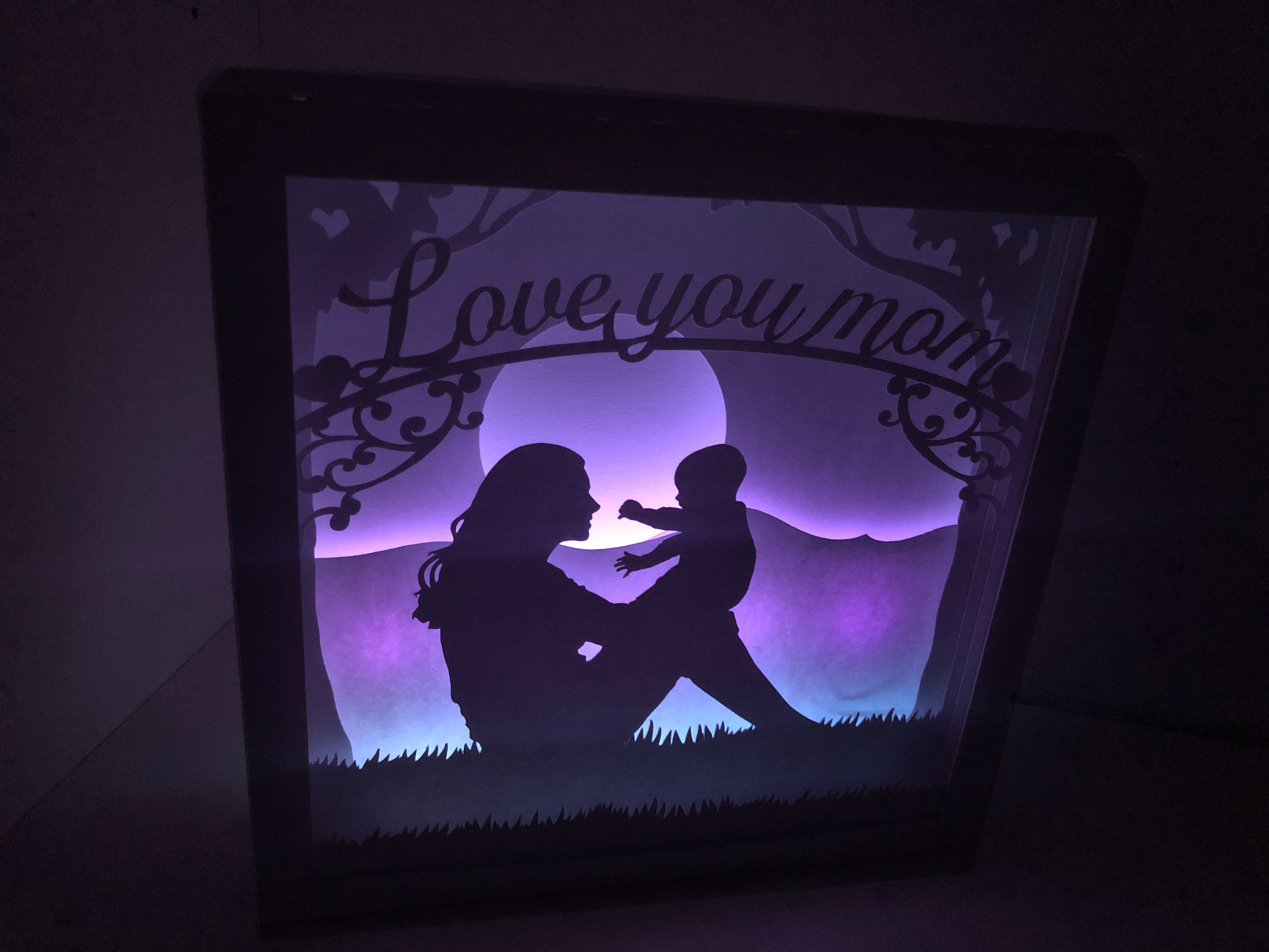 Mom Shadow Box Svg Bundle Light Box Template Mother Shadow - Etsy