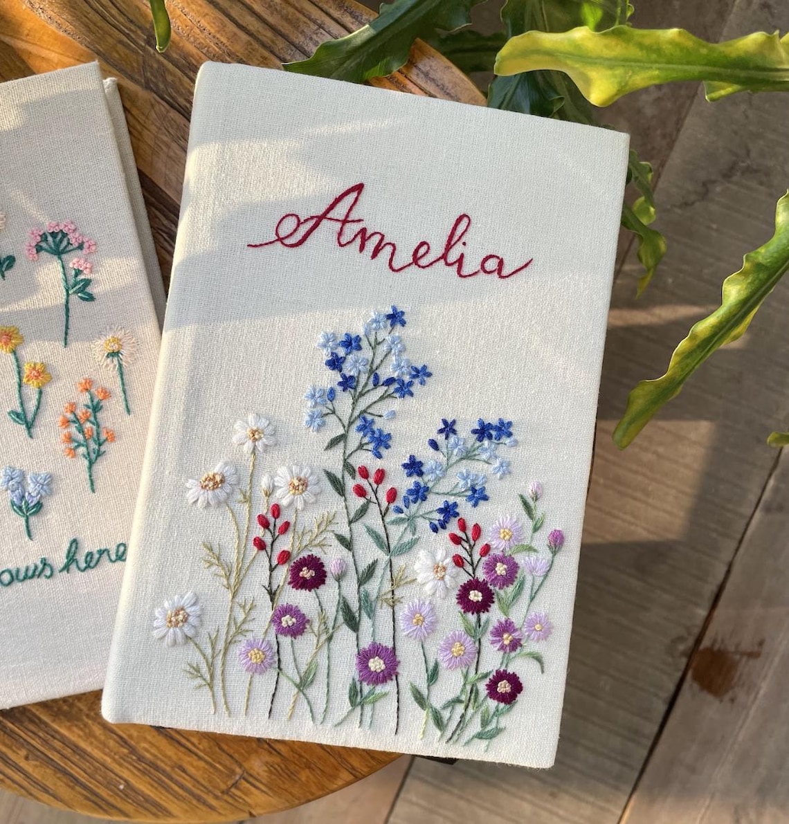 Personalized HAND Embroidered Notebook, Handmade Fabric Notebook ...