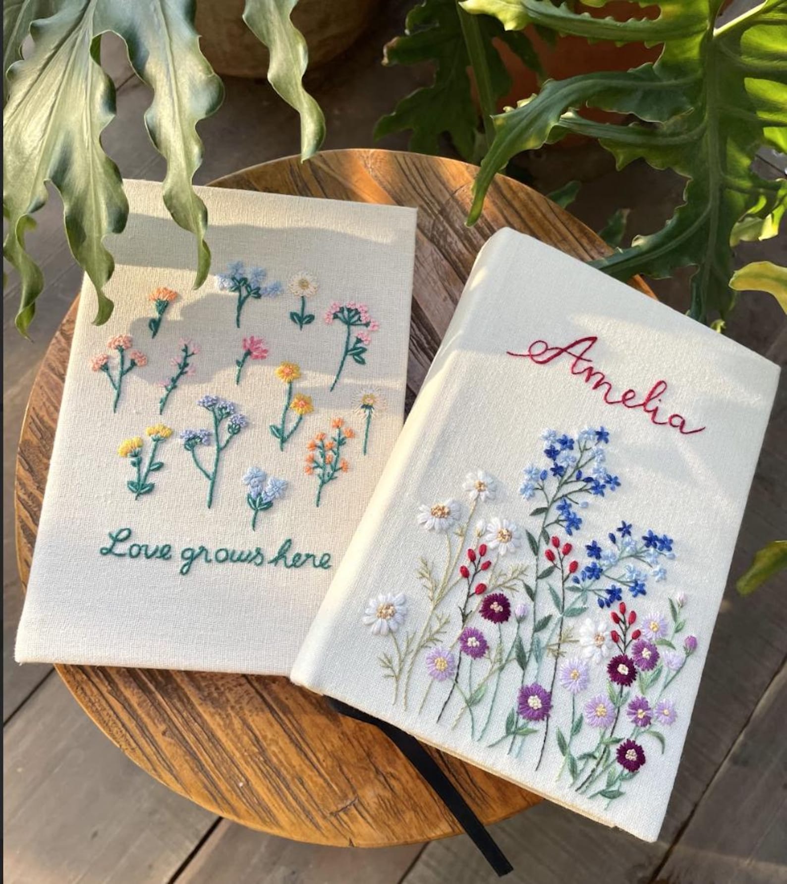 Personalized HAND Embroidered Notebook, Handmade Fabric Notebook ...