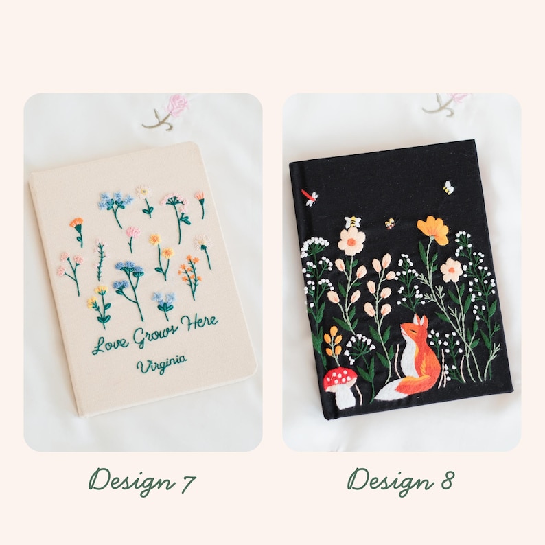 Personalized HAND Embroidered Notebook, Handmade Fabric Notebook ...