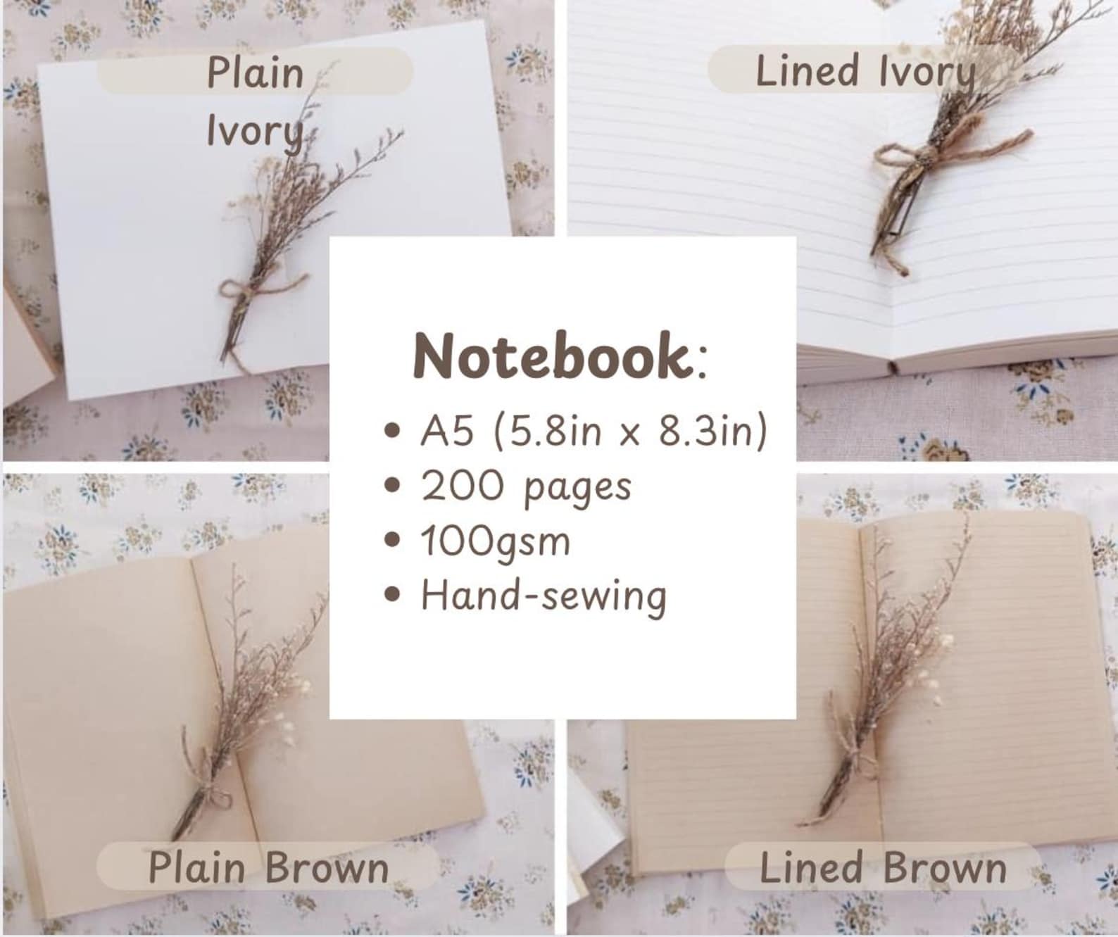 Personalized HAND Embroidered Notebook, Handmade Fabric Notebook ...