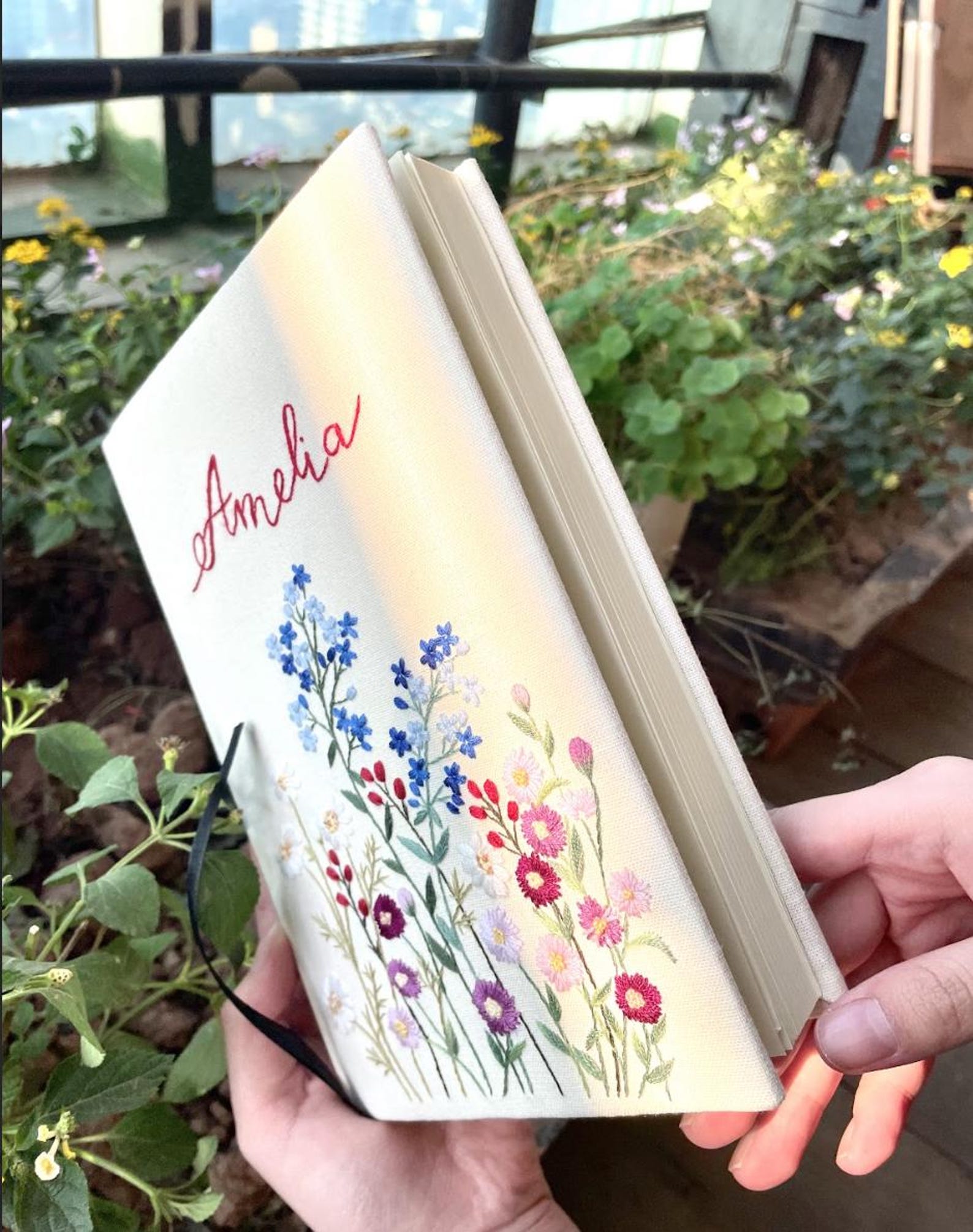 Personalized HAND Embroidered Notebook, Handmade Fabric Notebook ...