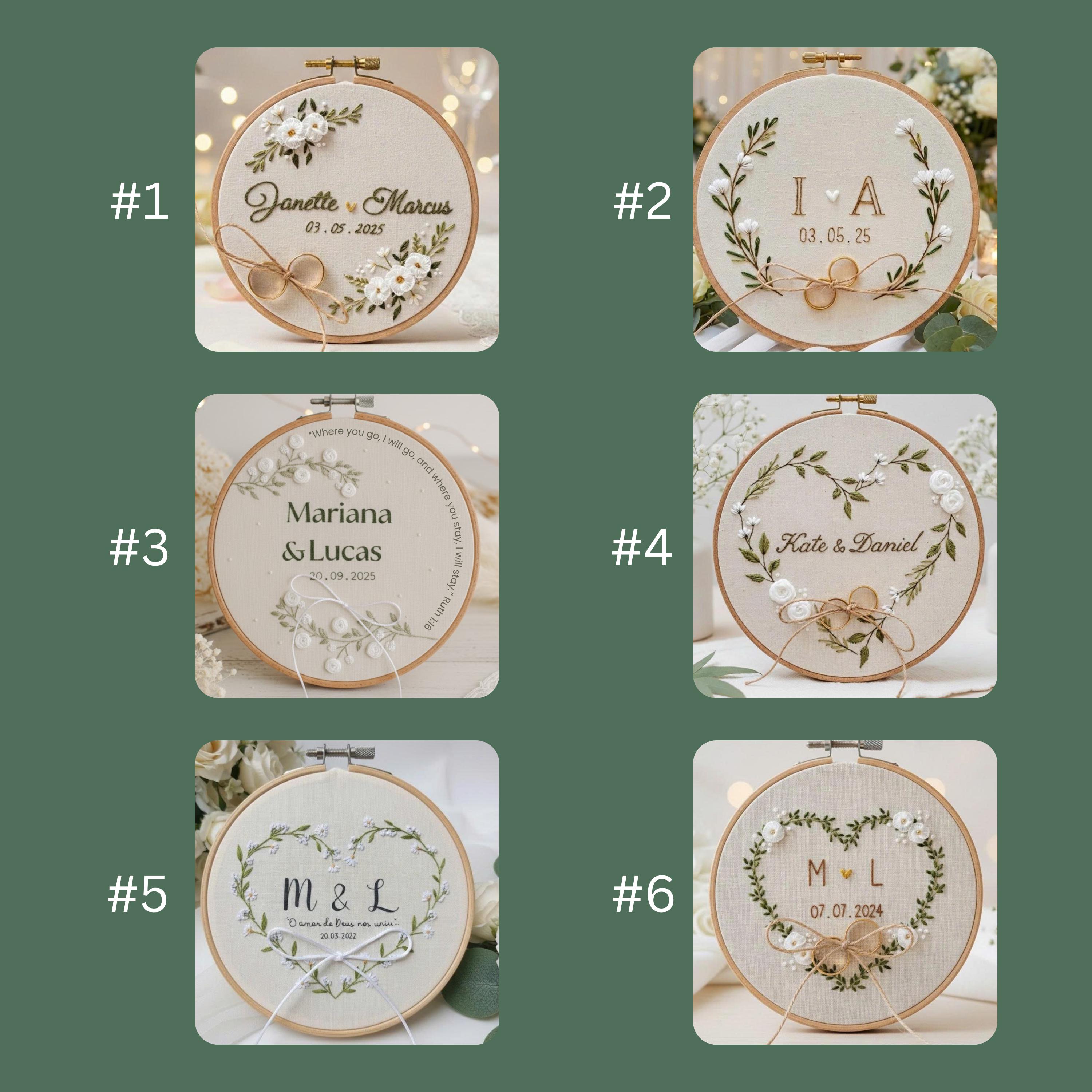 Custom Embroidered Wedding Hoop Art – Personalized Ring Bearer Hoop ...