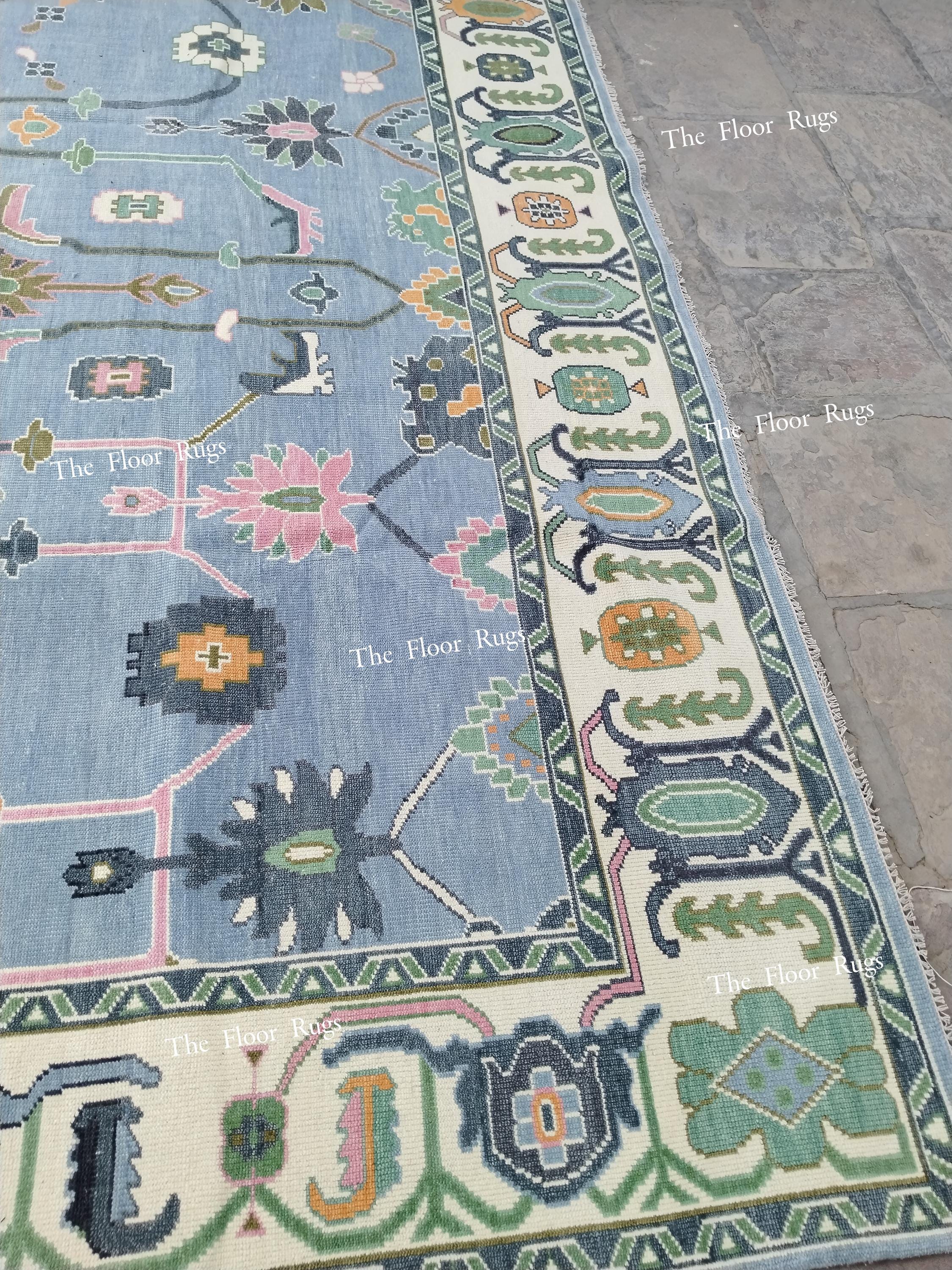 15x15 Blue Oushak, 9x12 Oushak Rug, Oushak Rug 9x12, Modern Oushak 8x10 ...
