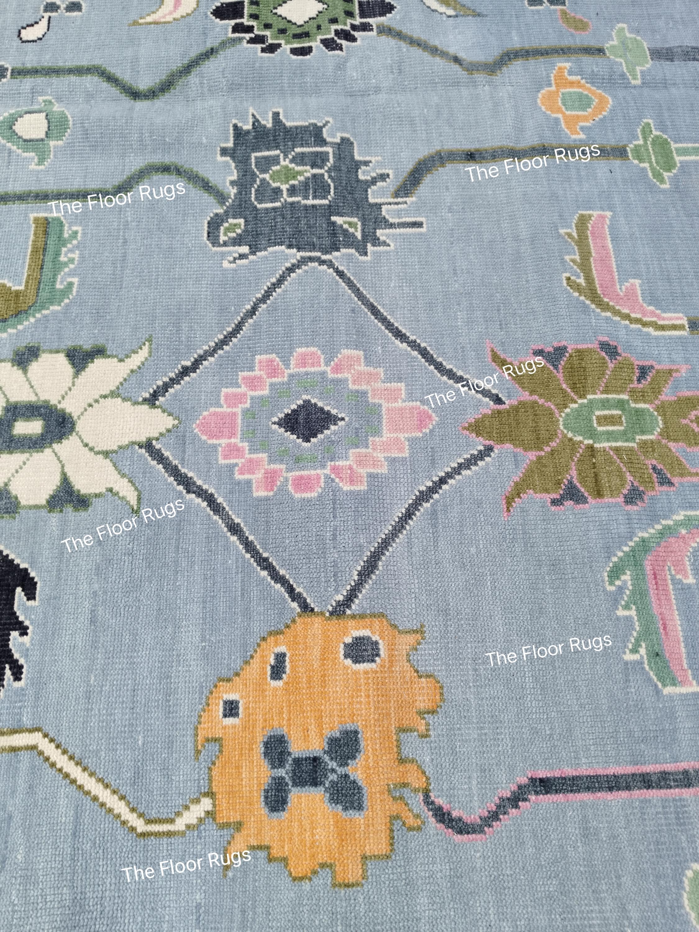 15x15 Blue Oushak, 9x12 Oushak Rug, Oushak Rug 9x12, Modern Oushak 8x10 ...