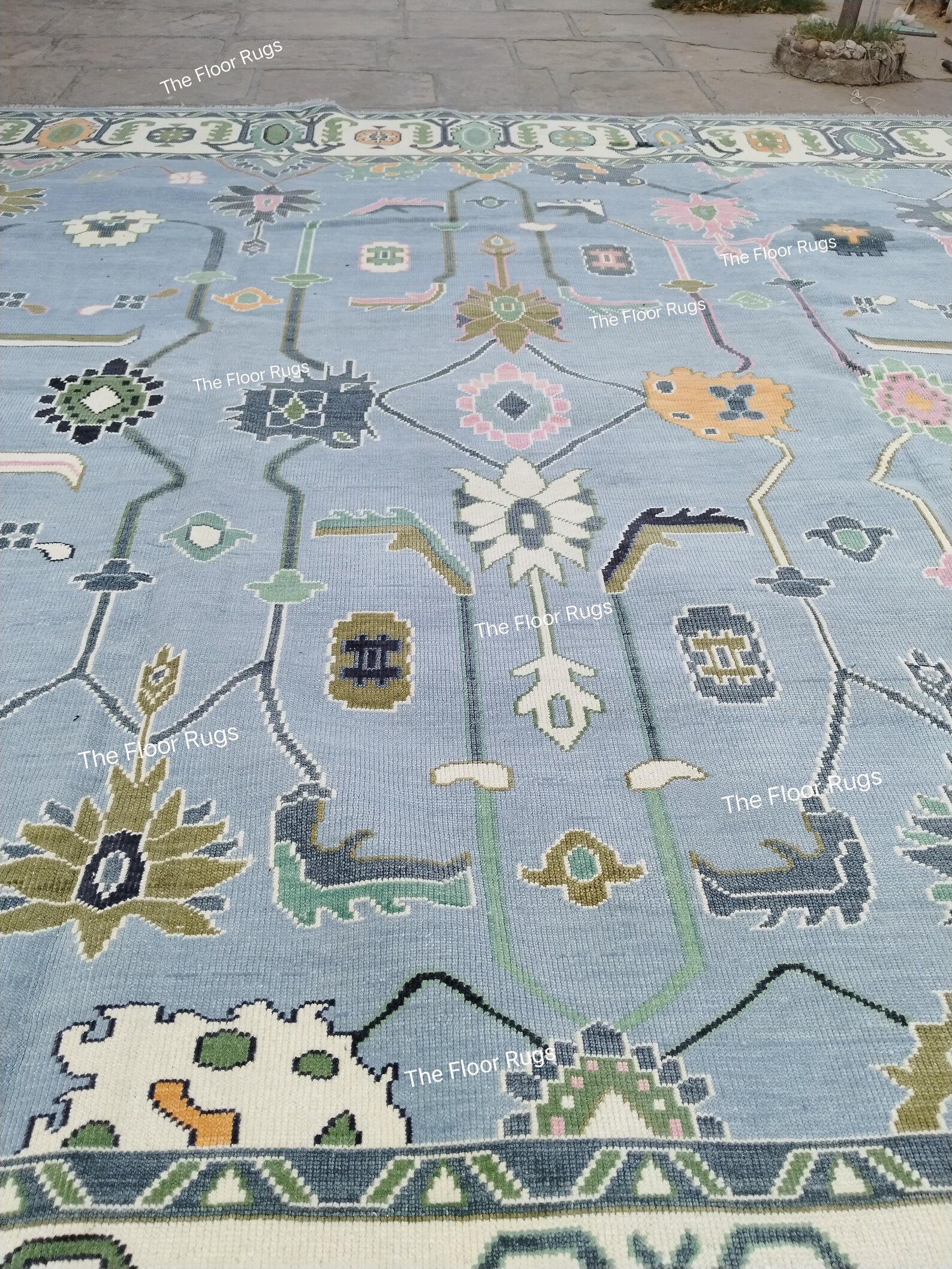 15x15 Blue Oushak, 9x12 Oushak Rug, Oushak Rug 9x12, Modern Oushak 8x10 ...