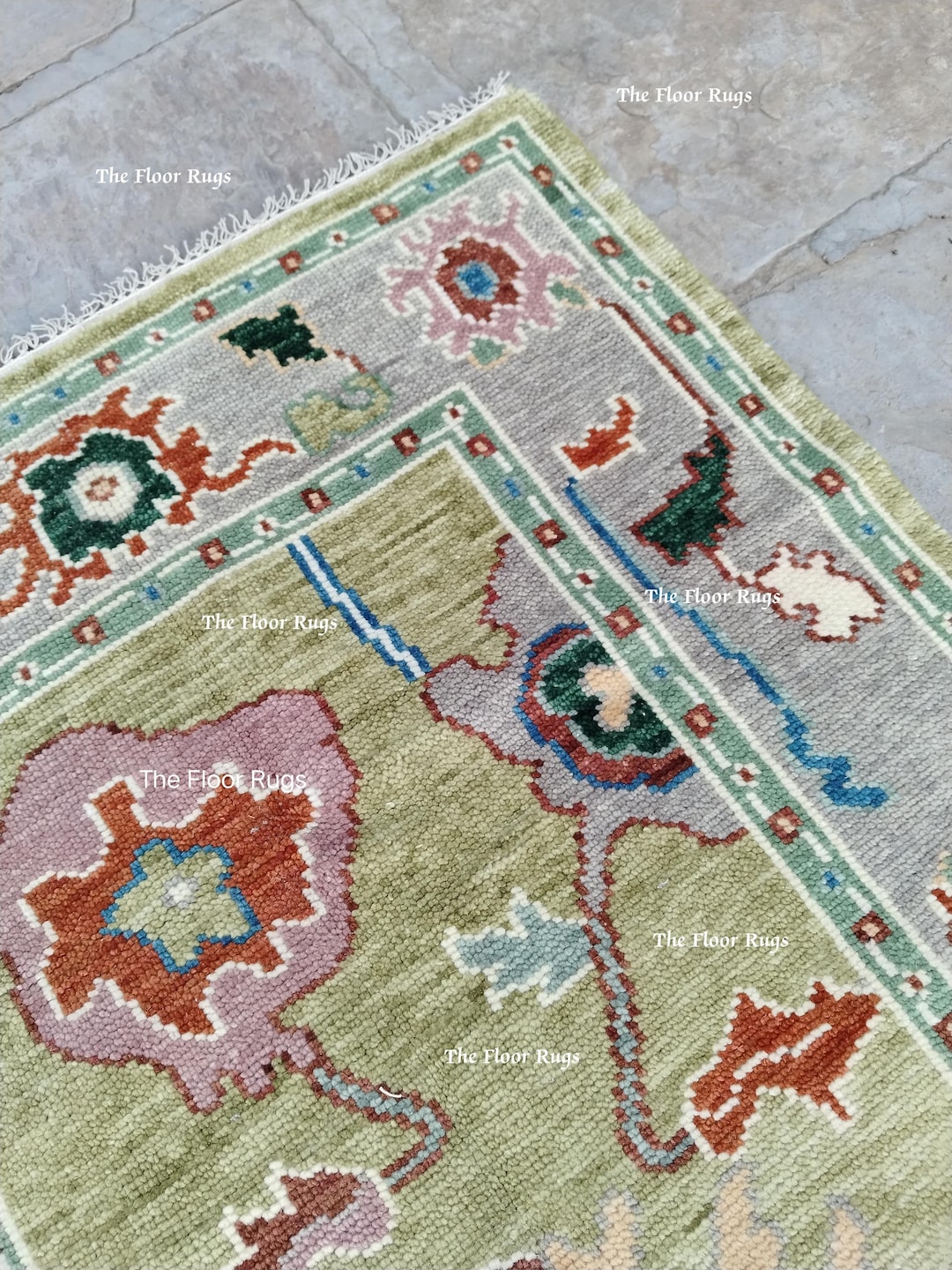 Green Oushak 9x12, 9x12 Green Oushak Rug, Bedroom Oushak Rug 8x10 ...