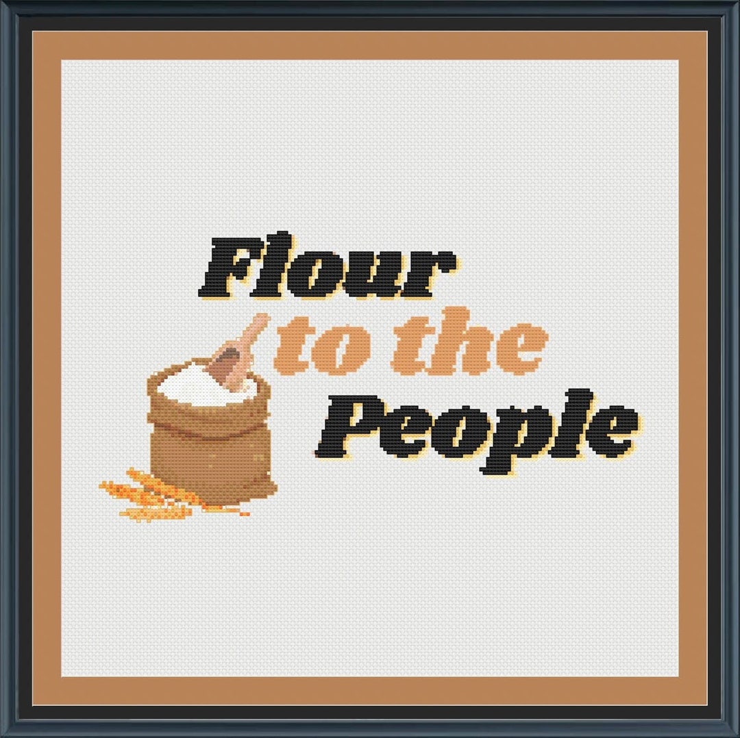 Flour to the People Cross Stitch Pattern | Baking Puns | Instant PDF ...