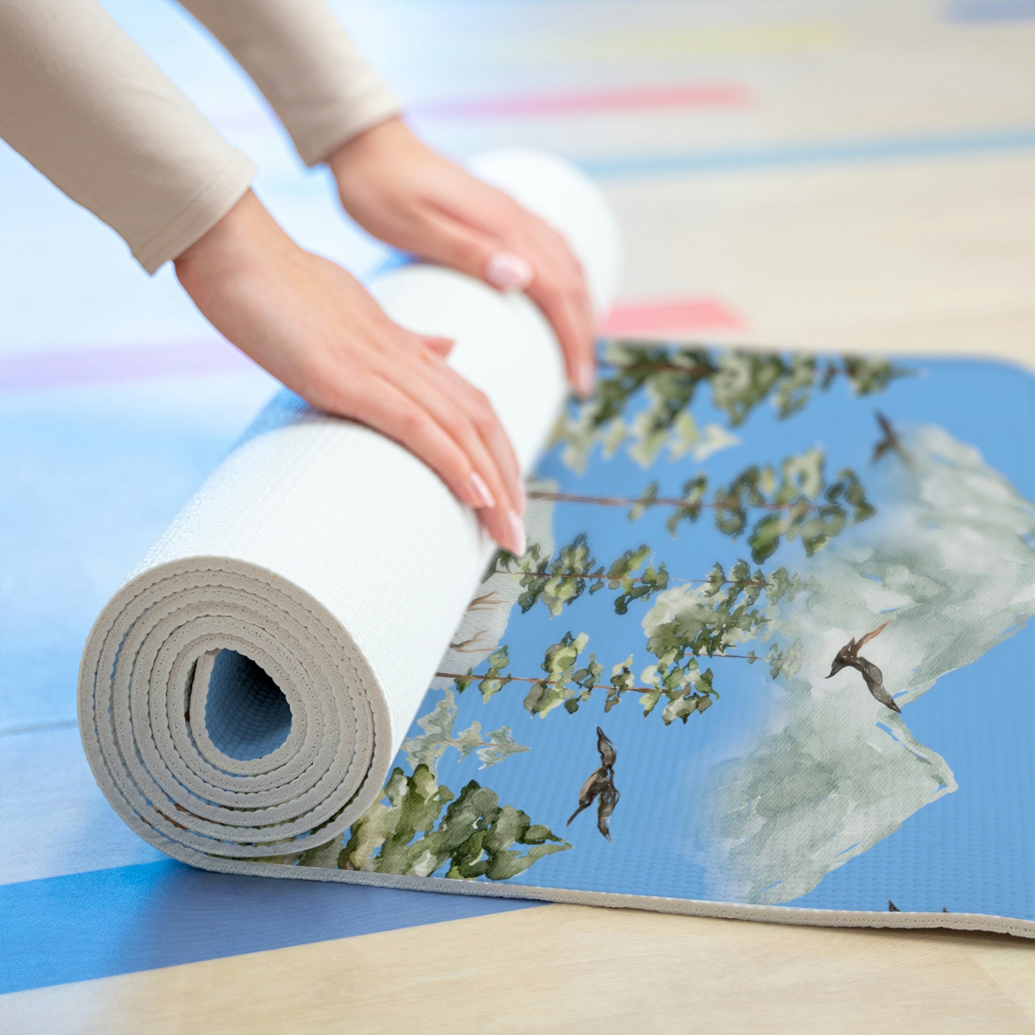 Love Nature Foam Yoga Mat/forest/deer/nature Yoga Mat/matsyoga/gift for ...