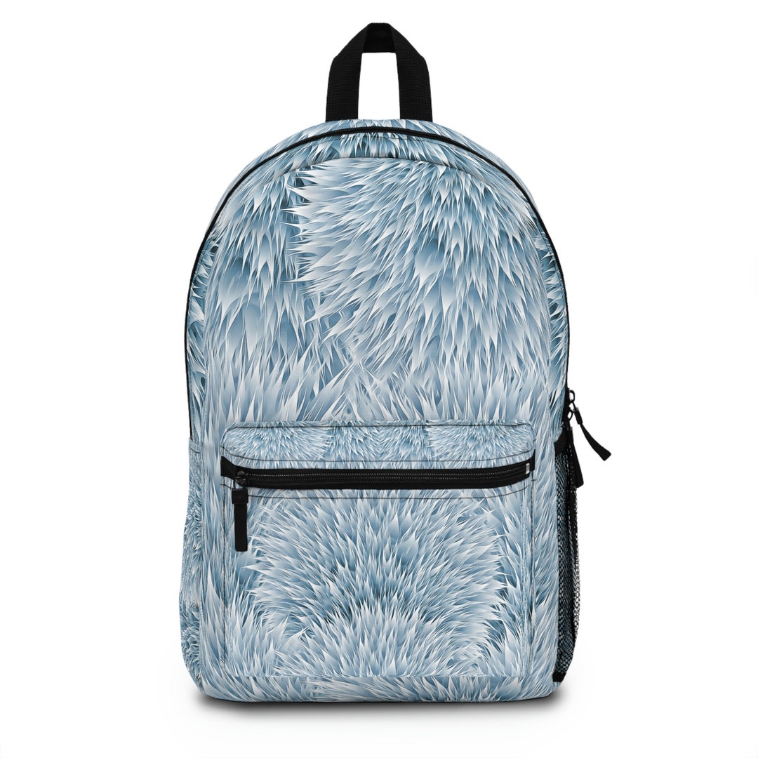Furry Raindrop Backpack/blue Fur Design/shopping Bag/yoga Bag/beach Bag ...