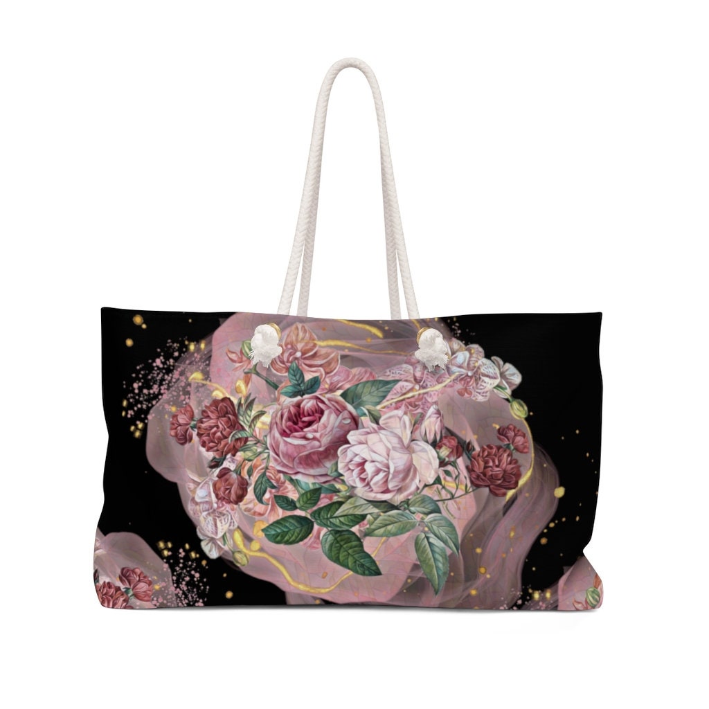 Roses Weekender Bag/roses/peonies/floral Design Bag/floral Design Beach ...