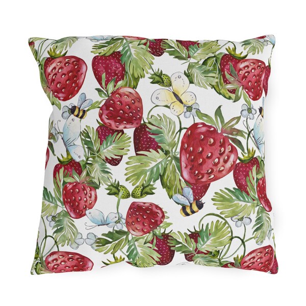 Strawberry Pillow - Etsy UK