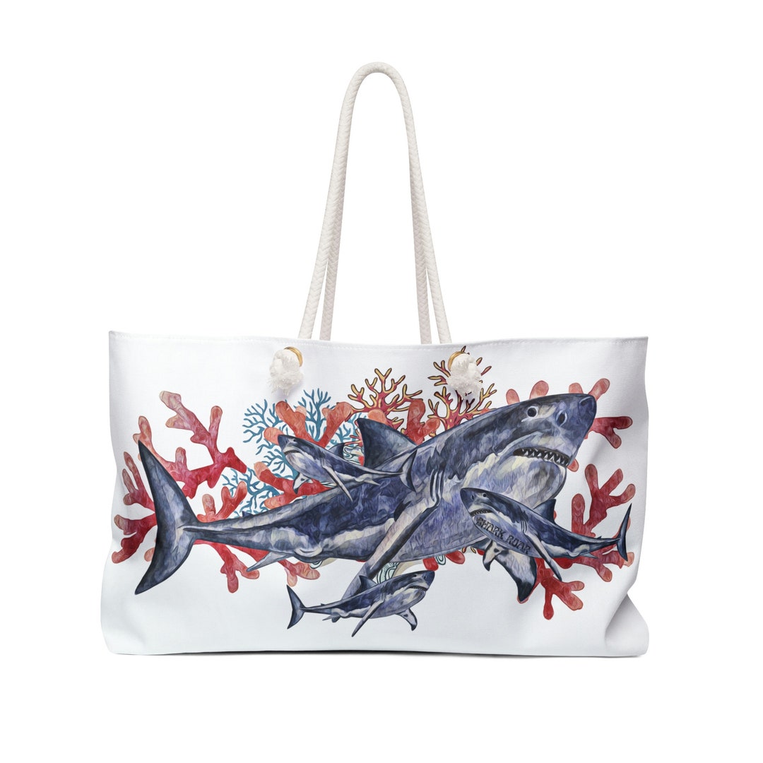 Shark Design Weekender Bag/sharks/animal Design/shark Print Beach Bag ...