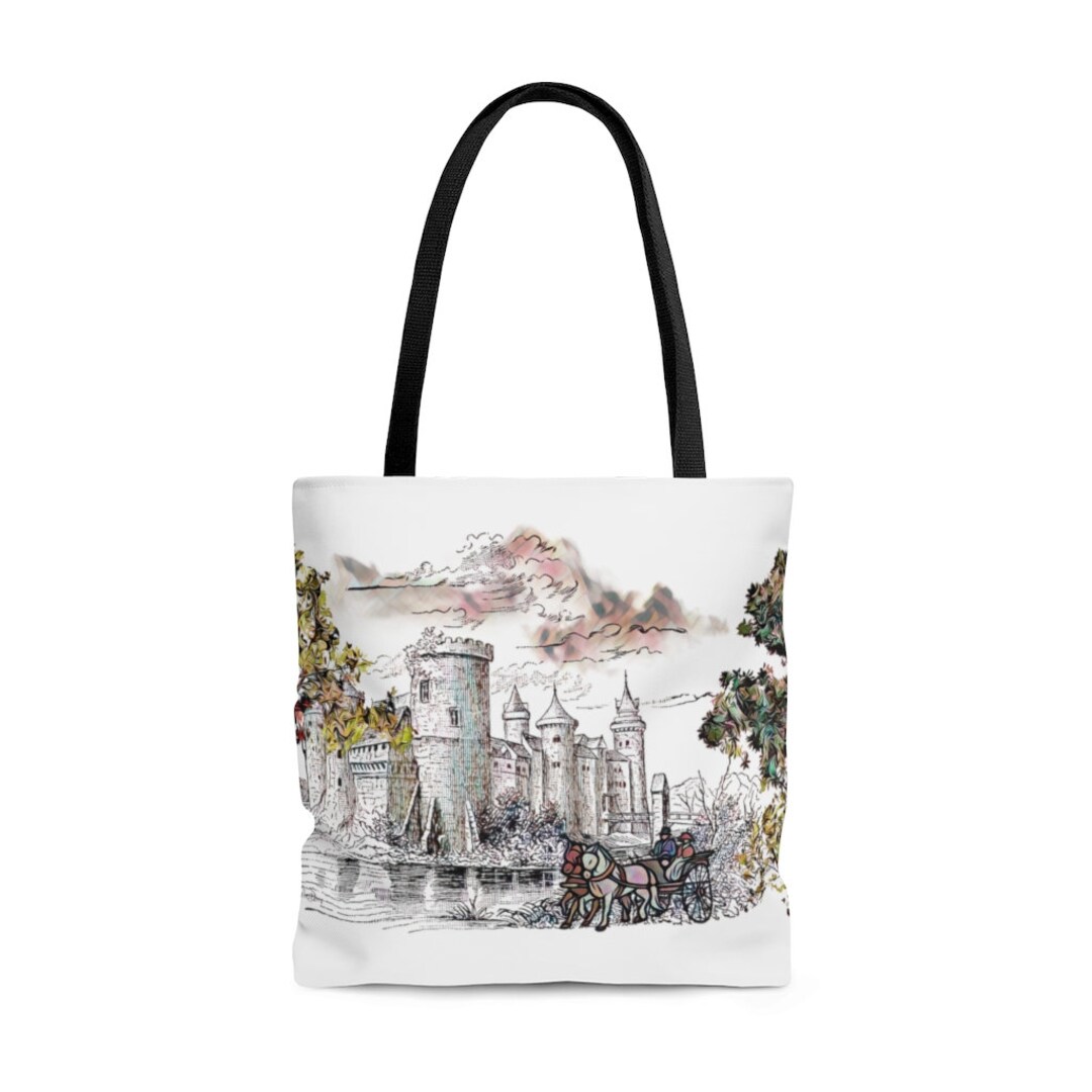 Castle Tote Bag./castle and Carriage Tote/castle Tote/fairy Tale Tote ...
