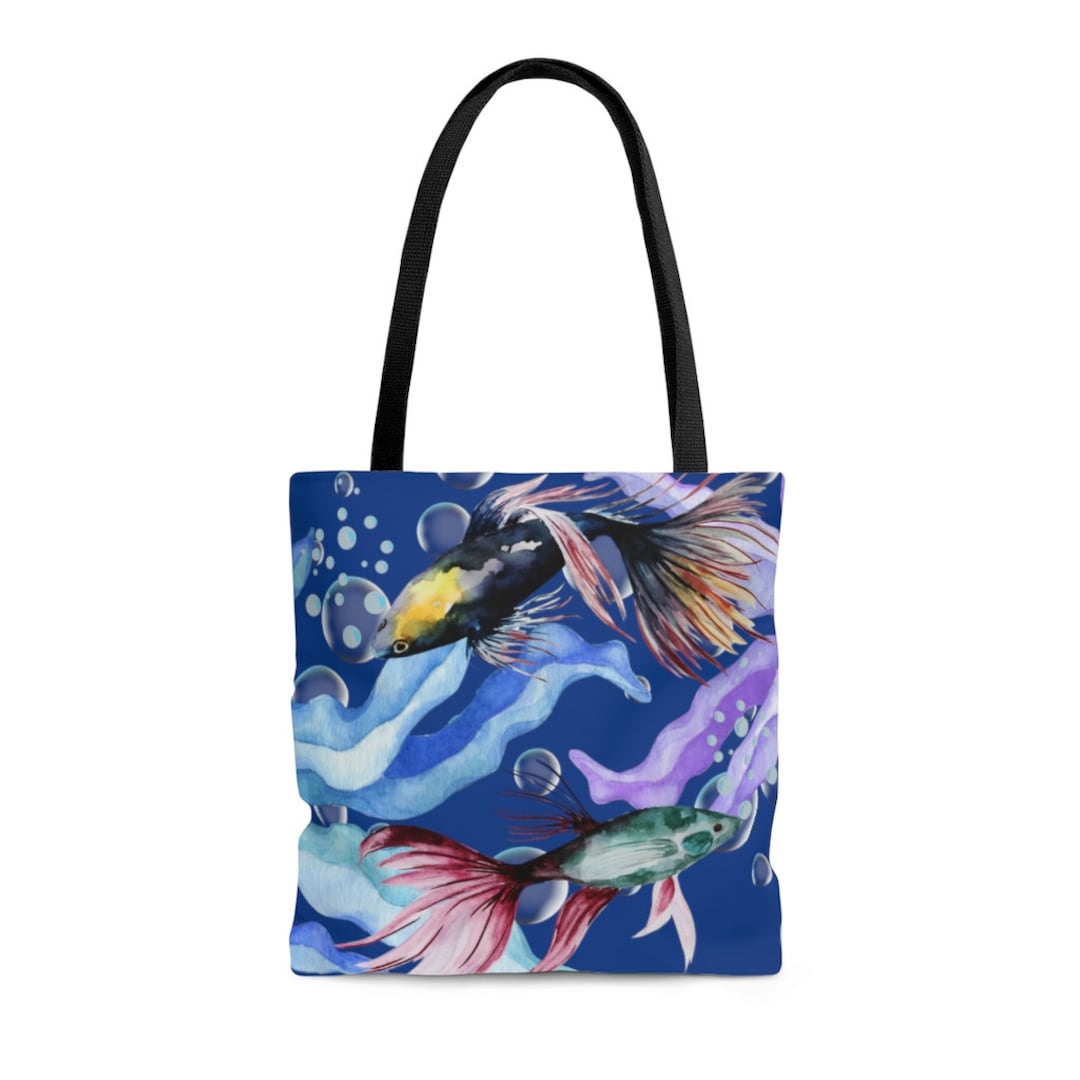 Fish Tote Bag/fish Design Bag/ocean Design Bag/fish/seaweed/fish Design ...
