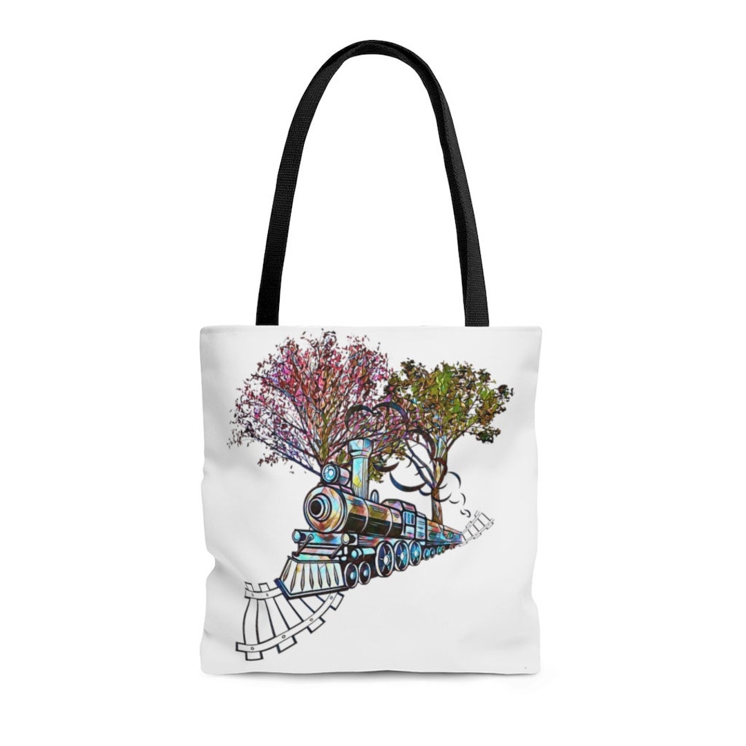 Tote Bag/ Train Bag/ Train Design Bag/ Train at Night Bag/ Shopping Bag ...