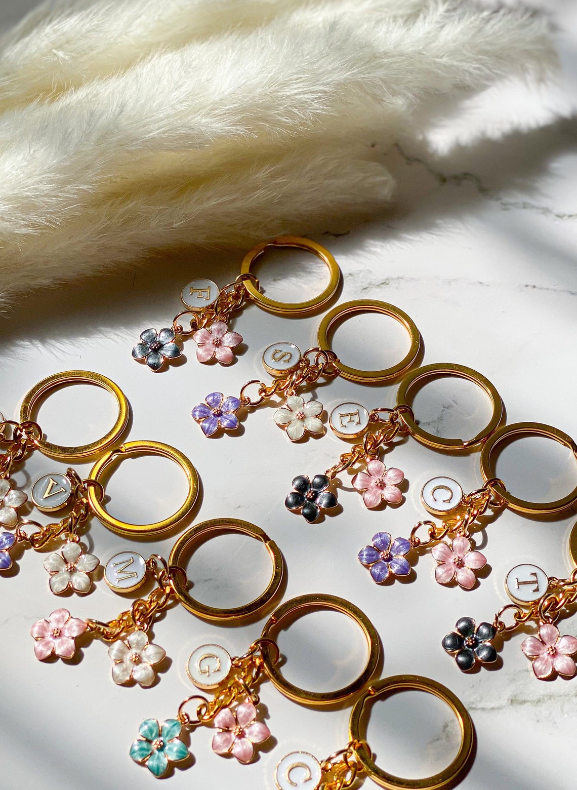 Customized Keychain With Personalized Letter Initials - Etsy