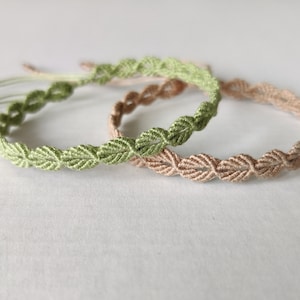 Leaf Macrame Knotted Bracelet - Etsy