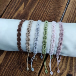 Leaf Macrame Knotted Bracelet - Etsy