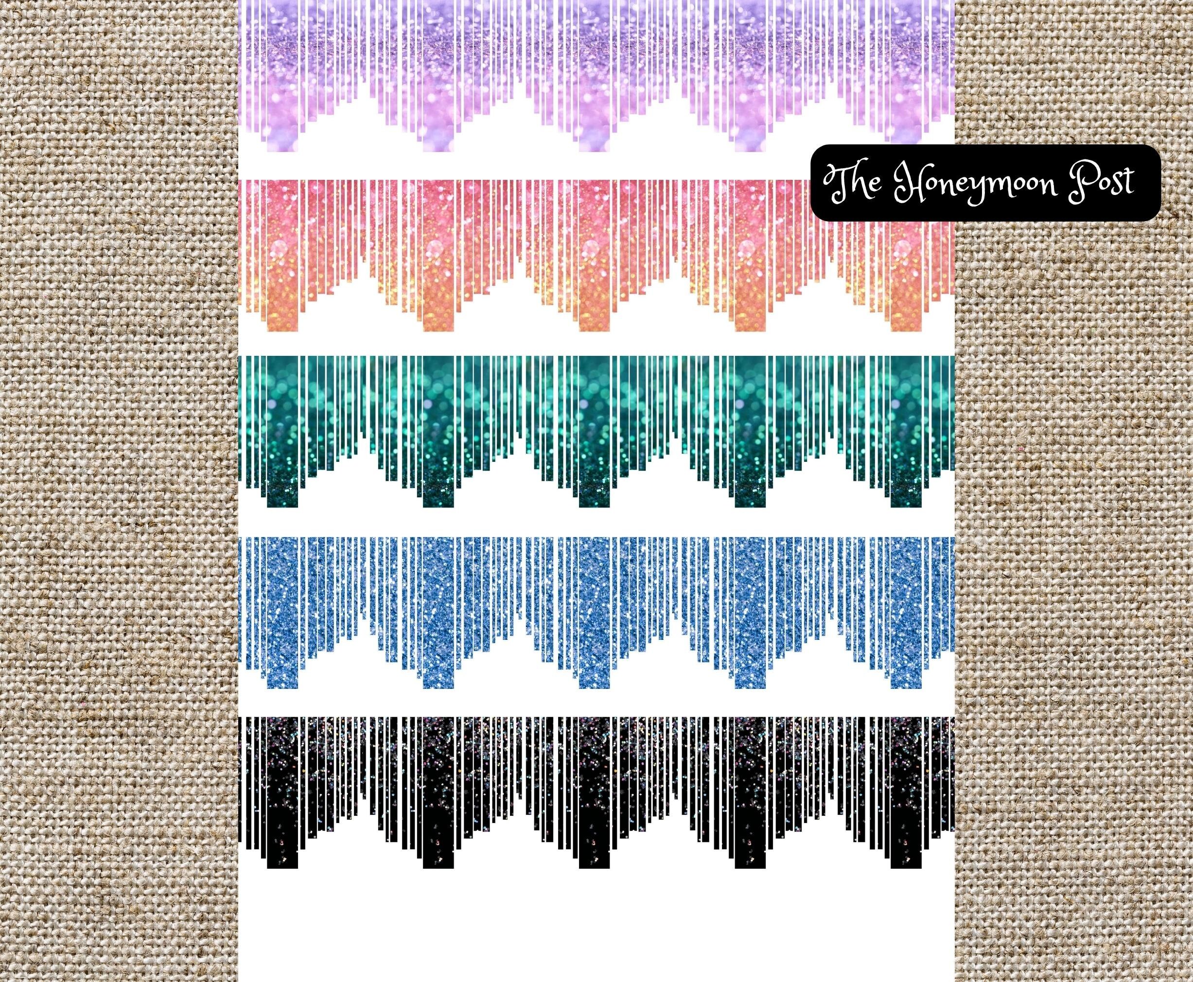 Instant Download Glitter Border Paper Pack 28 Sheets, Rainbow Shades ...