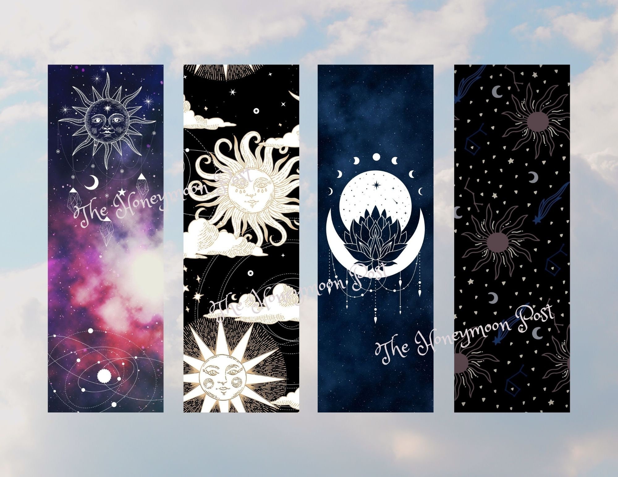 Instant Download Printable Celestial Bookmarks, Witchy Sun Moon ...