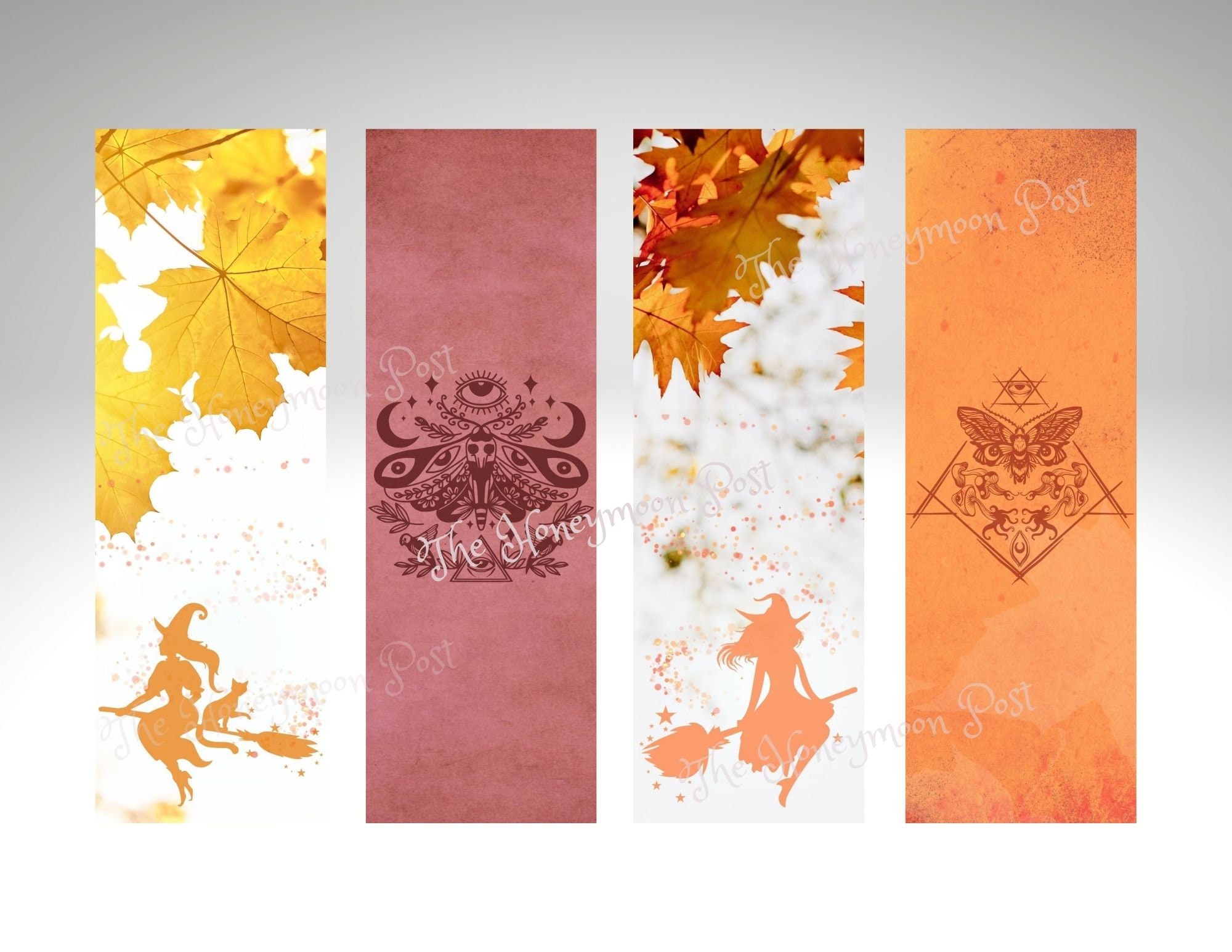 Instant Download Printable Bookmarks, Autumn Halloween Witch Bookmarks ...