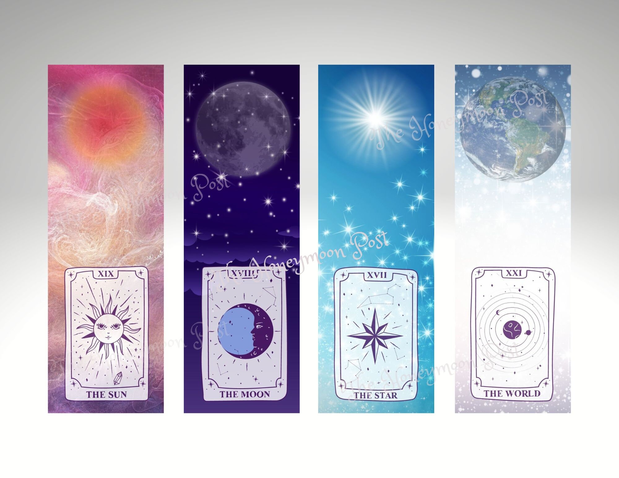 Instant Download Printable Bookmarks, Celestial Witchy Magic Tarot ...
