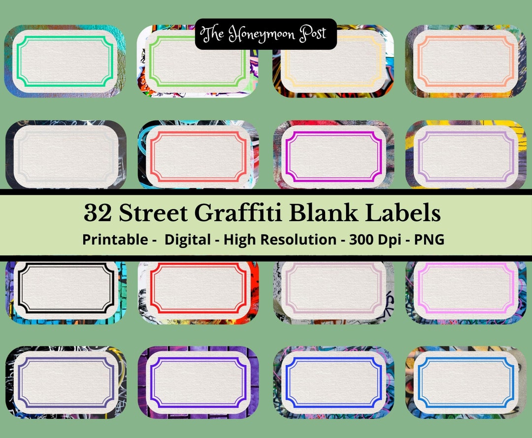 Instant Download Clip Art, 32 Graffiti Street Art Plain Labels Tags ...
