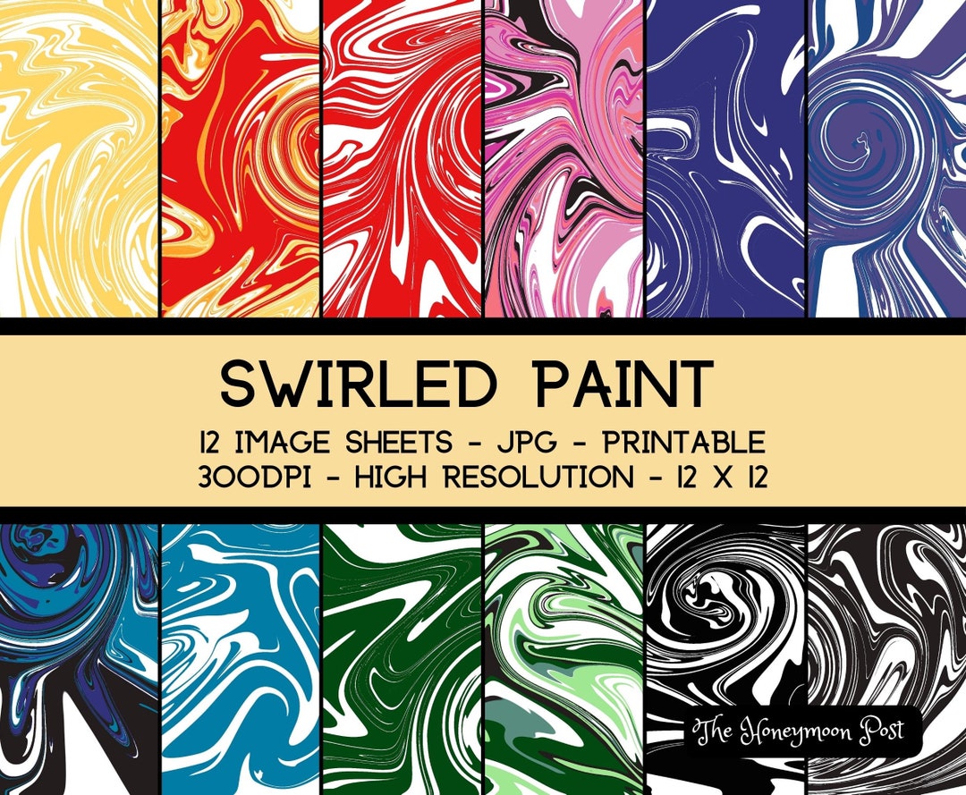 Instant Digital Download Paper Pack Swirled Paint Pattern Image ...