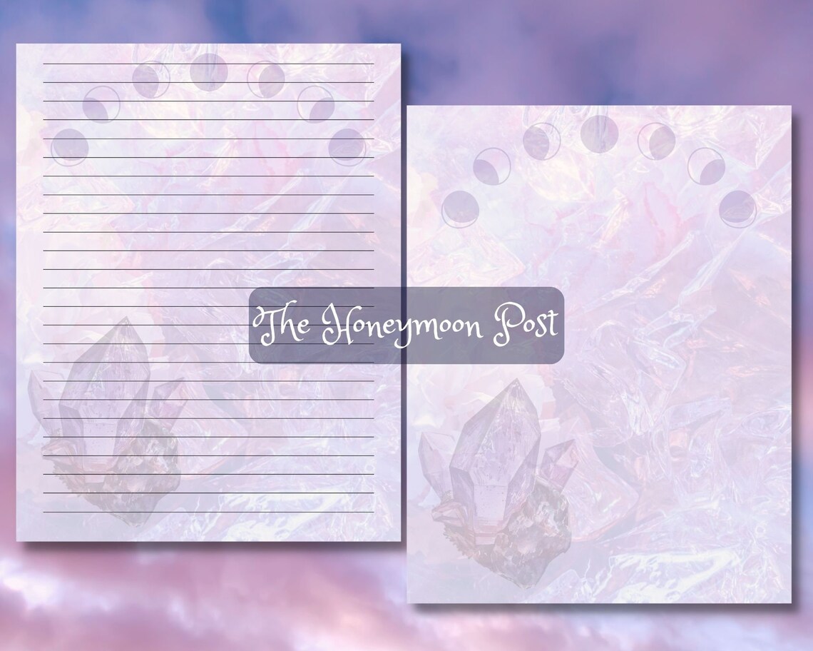 Instant Download Printable Stationery Witchy Paper Pack, Amethyst ...
