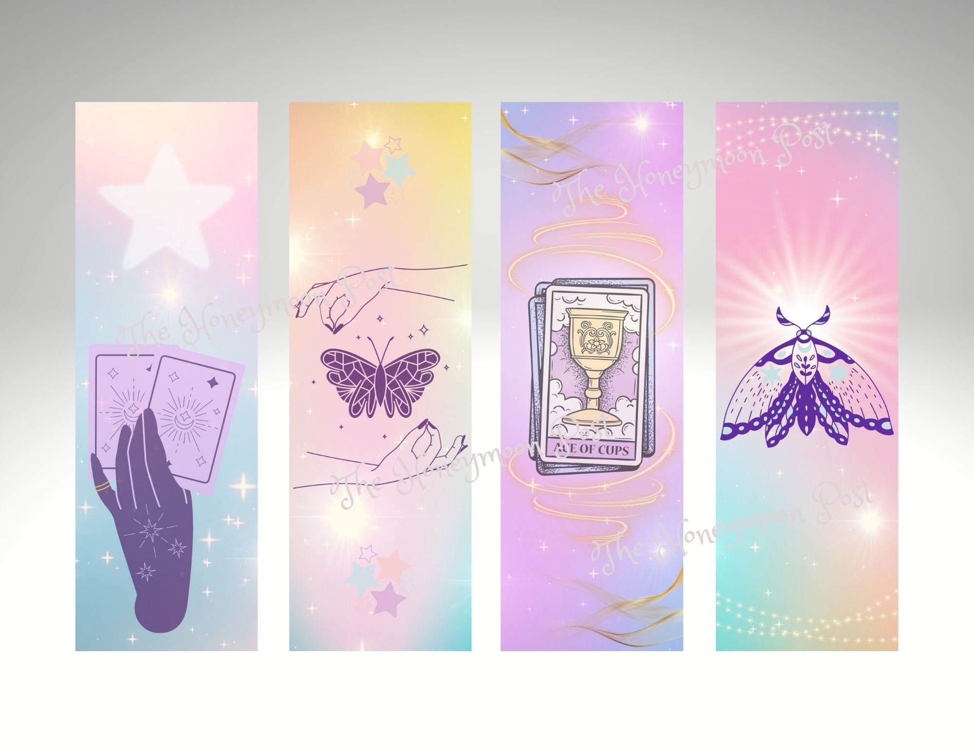 Instant Download Printable Witch Bookmarks, Pastel Witchy Magic Moon ...