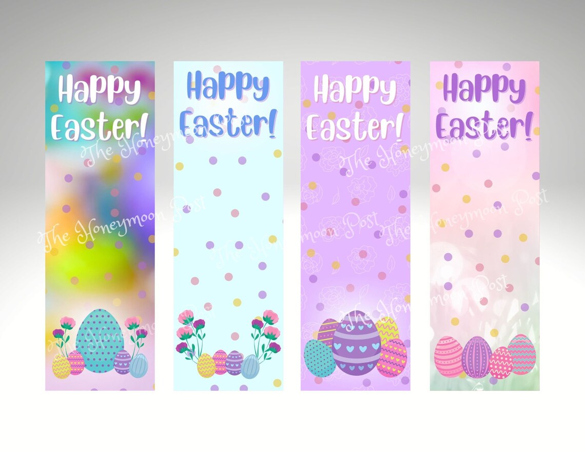 Instant Download Printable Bookmarks, Pastel Easter Egg Bookmarks, Jpg ...