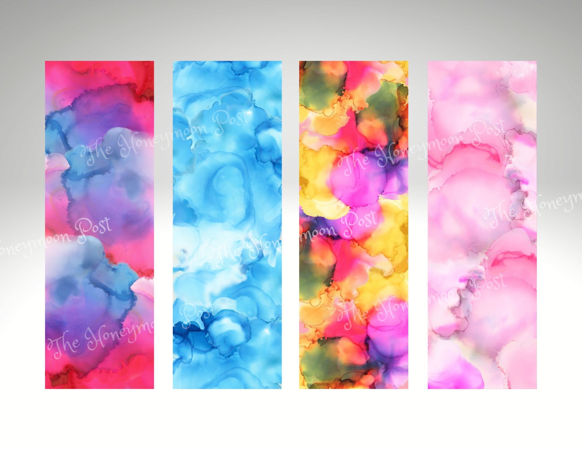 Instant Download Printable Bookmarks, Colorful Abstract Watercolor ...